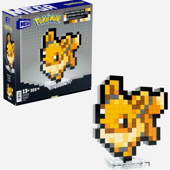 Mega Bloks | Toys | Mega Bloks Building Blocks Pixel Art Eevee 367 Pcs ...
